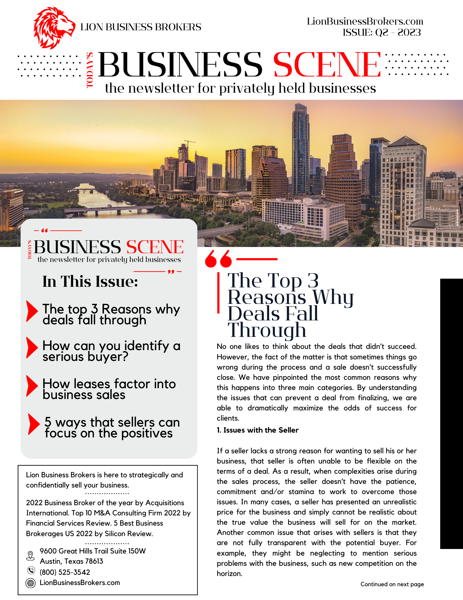 Quarterly Newsletter – 2023 – Q2 - Lion Business Advisors